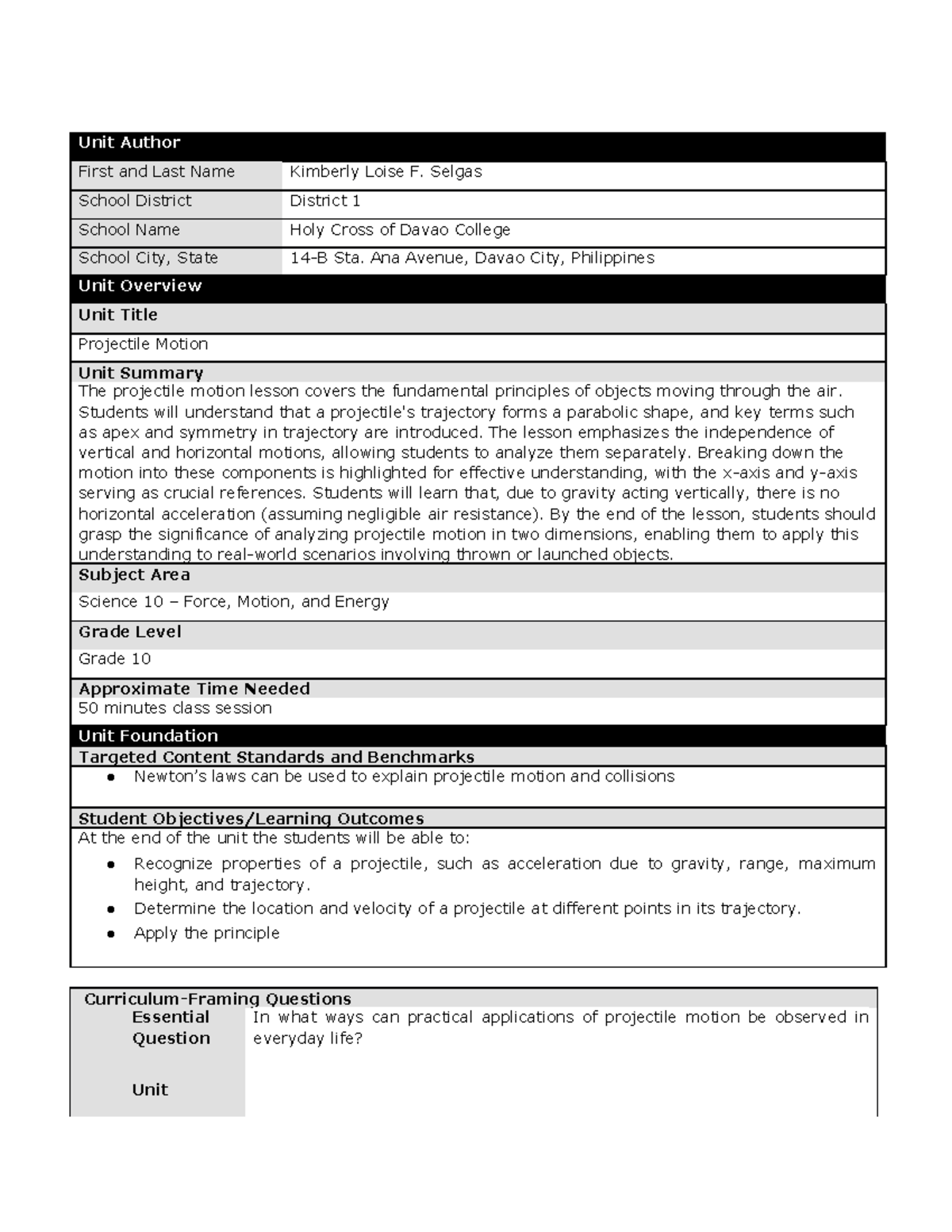 Intel-UNIT-PLAN - Practice Lecture Notes for different lesson plan ...