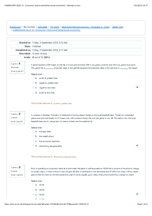 Revision handout - Topics 1-5 - Revision Handout 1 MCD2020 Microeconomics 1. The existing ...
