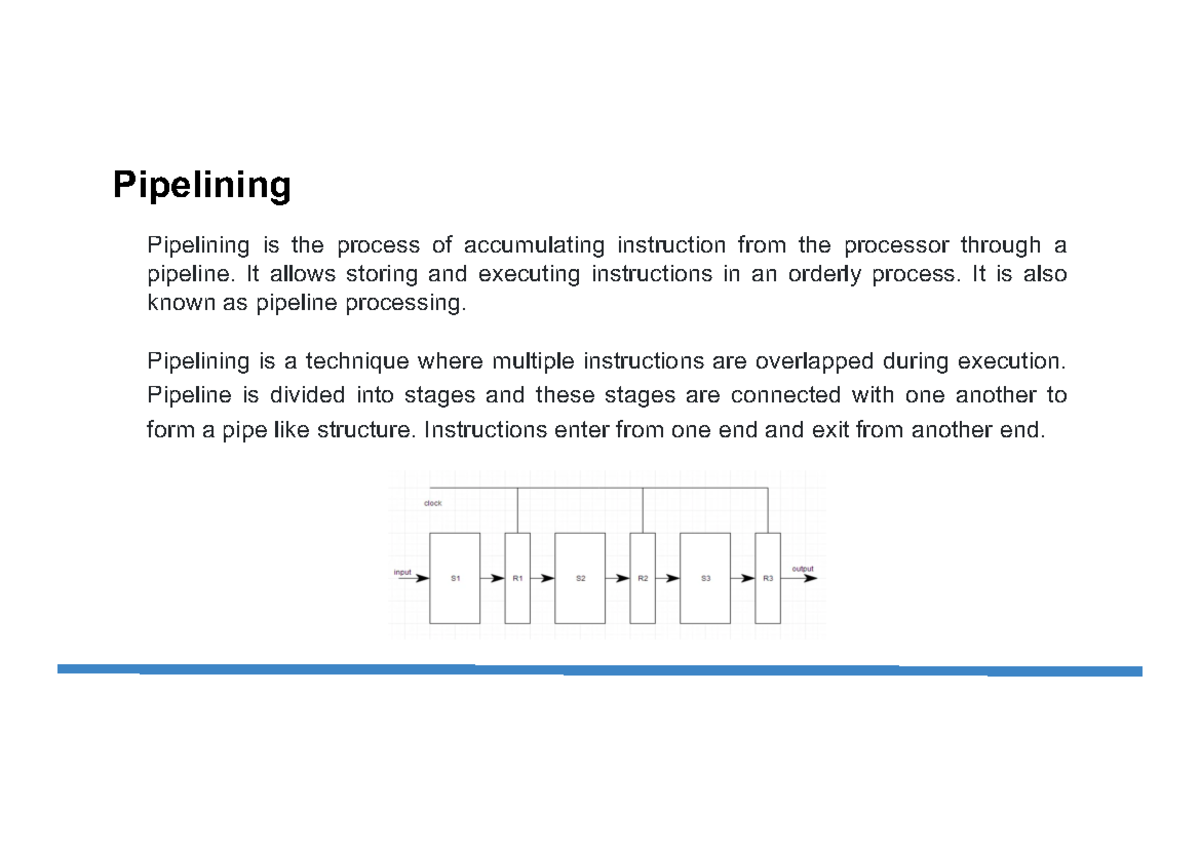 Pipeline Hazards - Pipelining Pipelining is the process of accumulating instruction from the ...