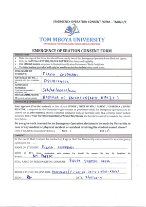 Emergency Operation Consent Form - EMERGENCY OPERATION CONSENT FORM ...