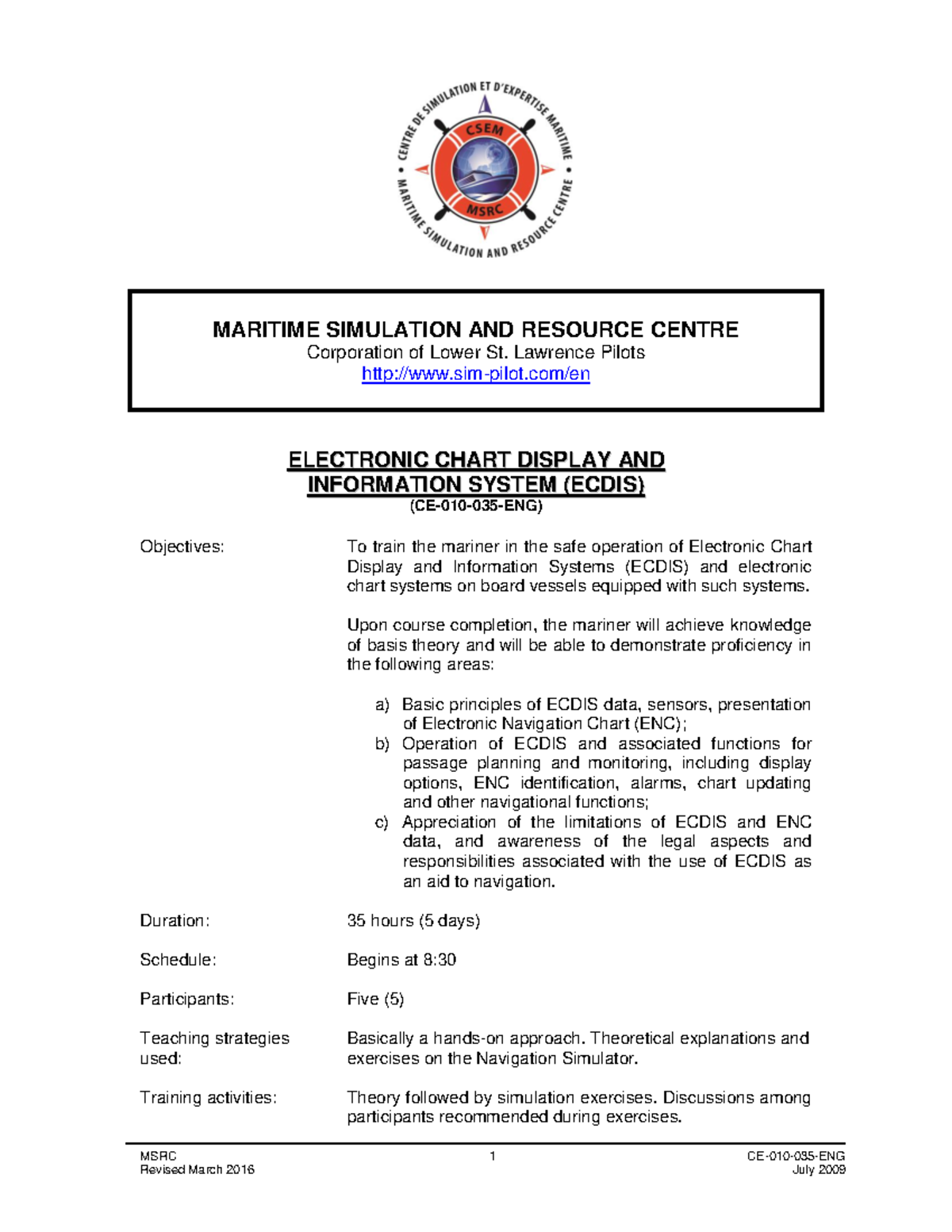 Electronic Chart Display and Information System Ecdis EN 1 ...