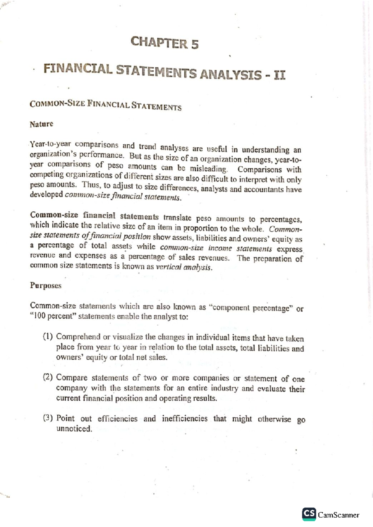 Chapter 5 MA FS Analysis II - Accountancy - Studocu