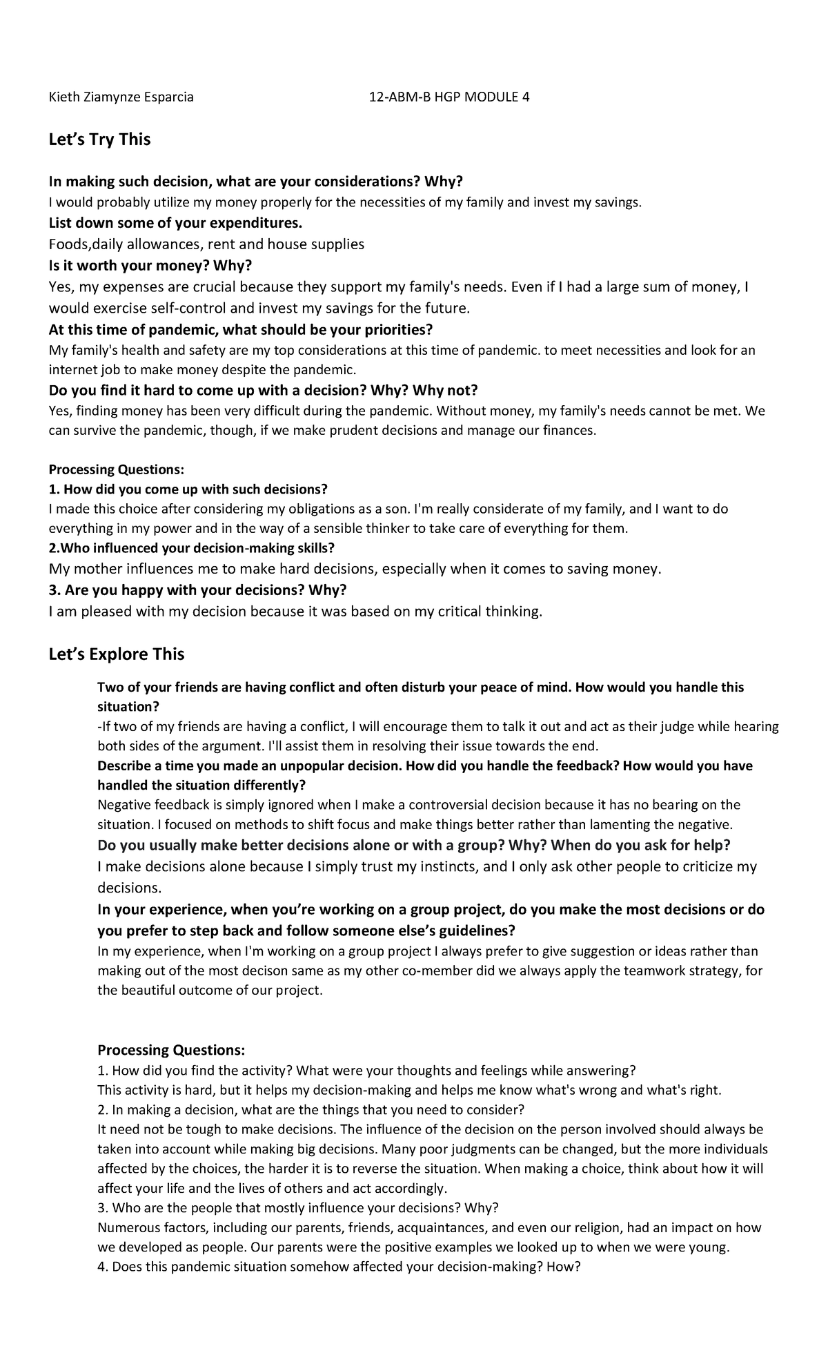 Hgp-kieth-m4 - gr 12 - Kieth Ziamynze Esparcia 12-ABM-B HGP MODULE 4 ...