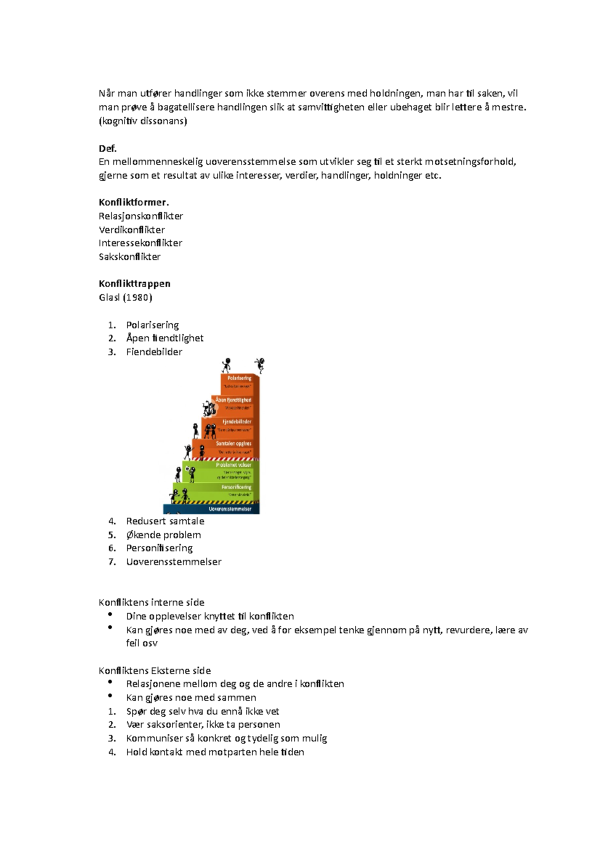 Kognitiv dissonans og konflikter - - Studocu