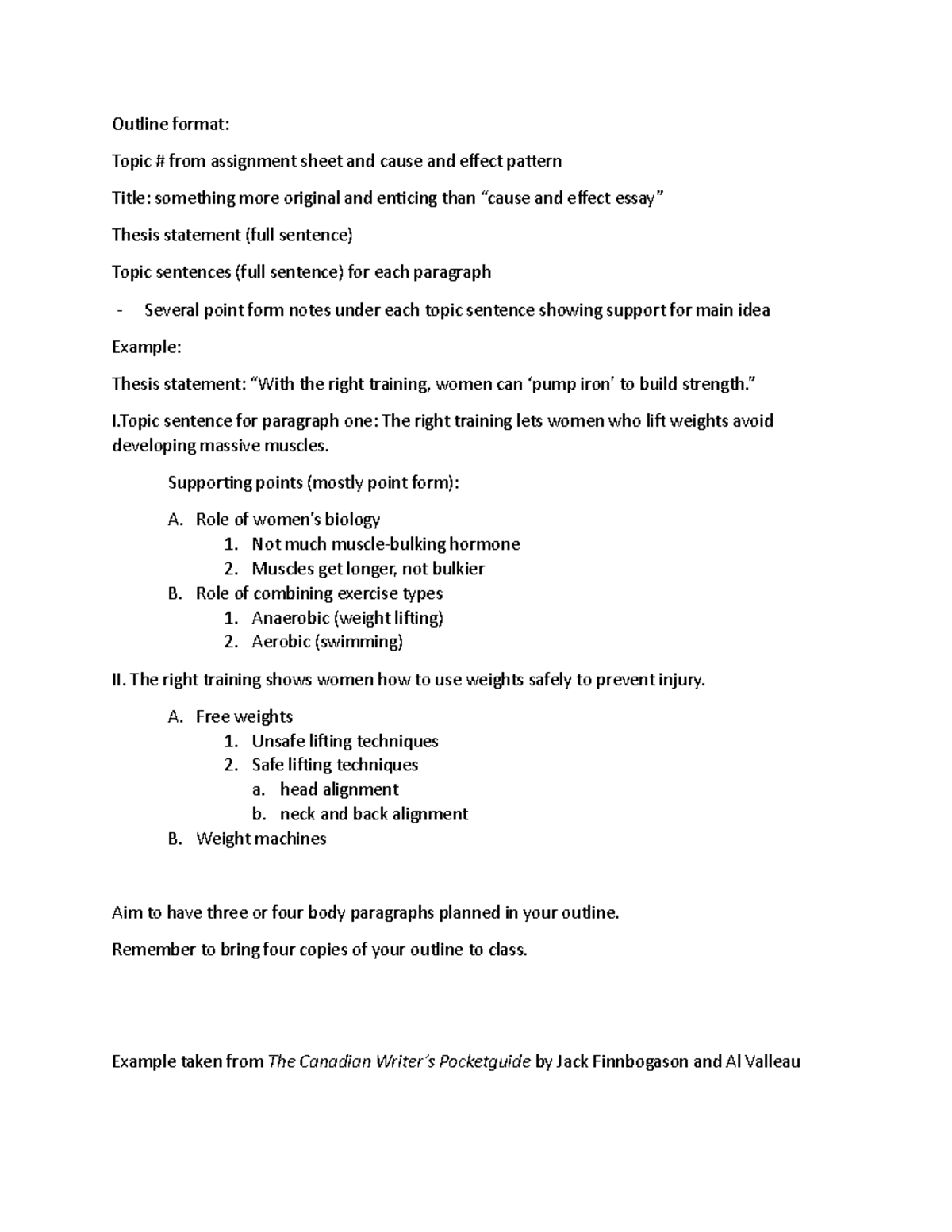 Outline format sample Fall 2016 - Outline format: Topic # from ...