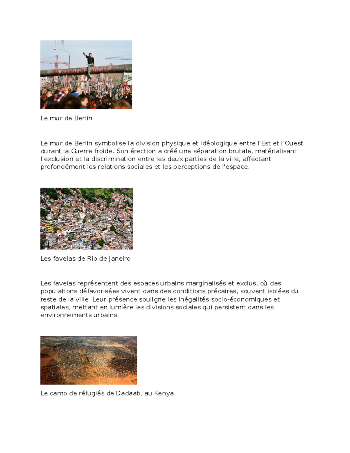 Le mur de Berlin - exemple lieu - Le mur de Berlin Le mur de Berlin ...