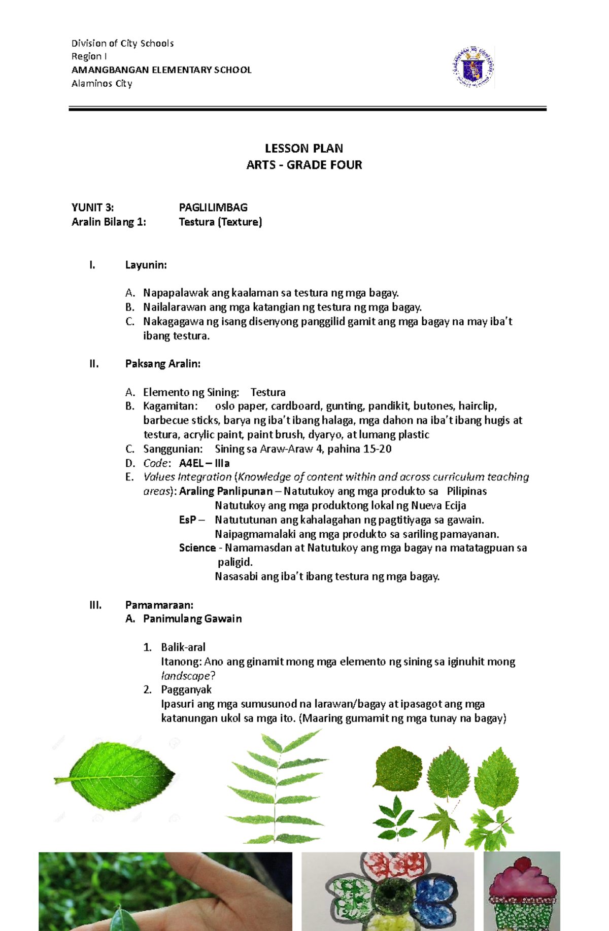 COT Q1 - good job - Region I AMANGBANGAN ELEMENTARY SCHOOL Alaminos ...