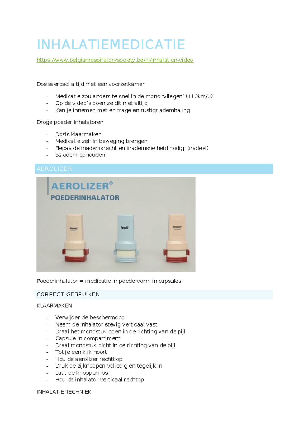 Medicatie inhaleren - INHALATIEMEDICATIE belgianrespiratorysociety/nl ...