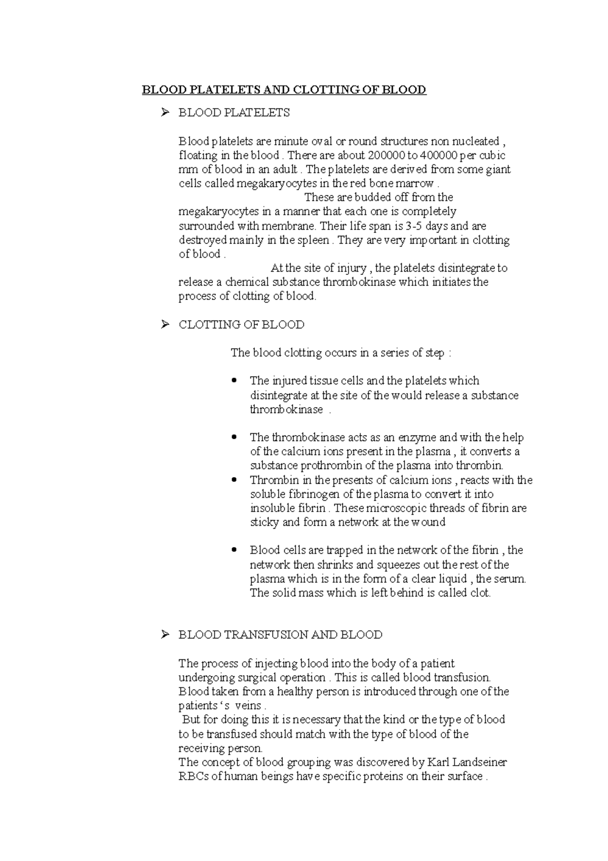 Blood Platelets and Clotting OF Blood - BLOOD PLATELETS AND CLOTTING OF ...