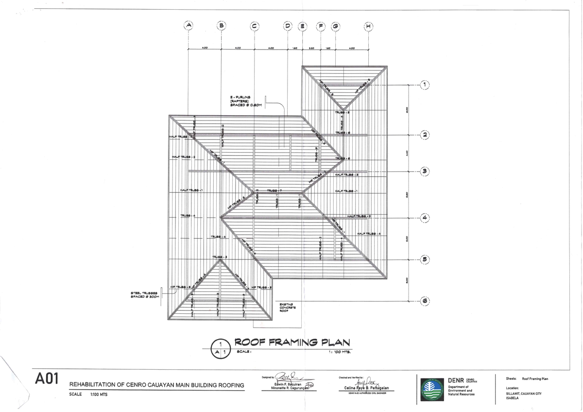 Design PLAN Cenro Cauayan Roofing AND Ceiling - A B C D E F G I 4 4 4 ...