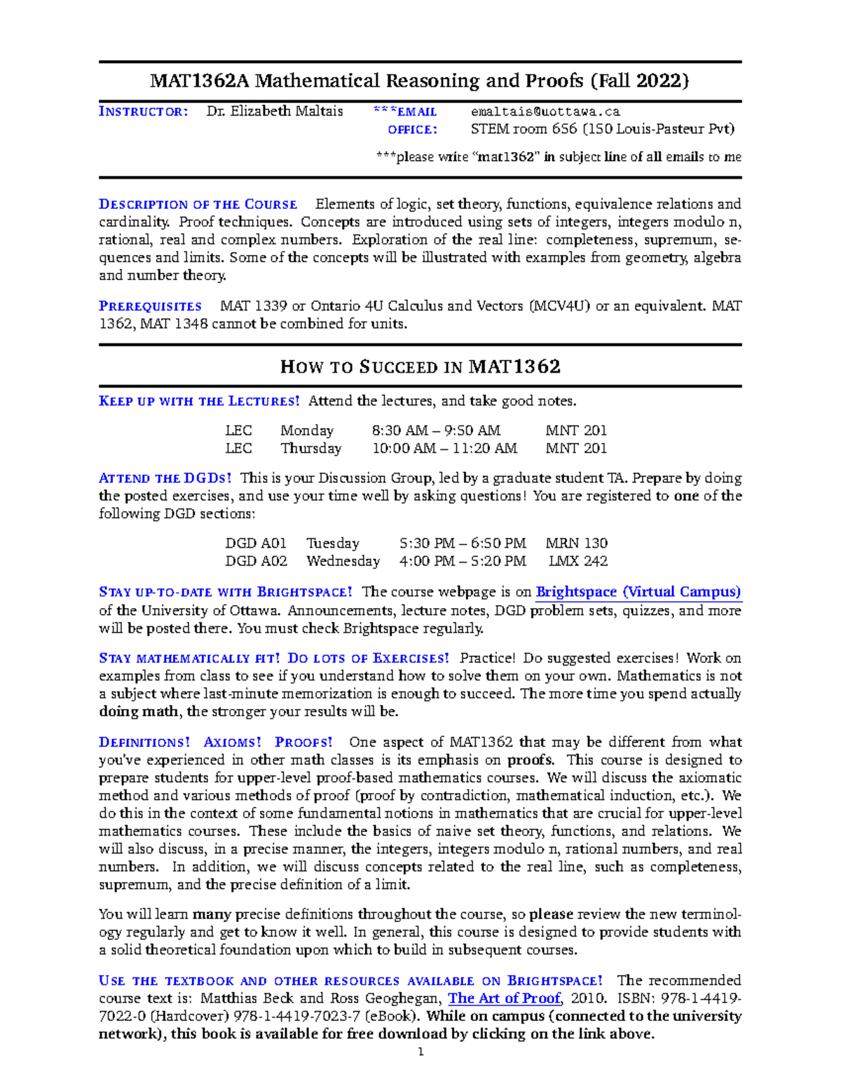 1362 20229 syllabus update Sep 7 - MAT1362A Mathematical Reasoning and ...