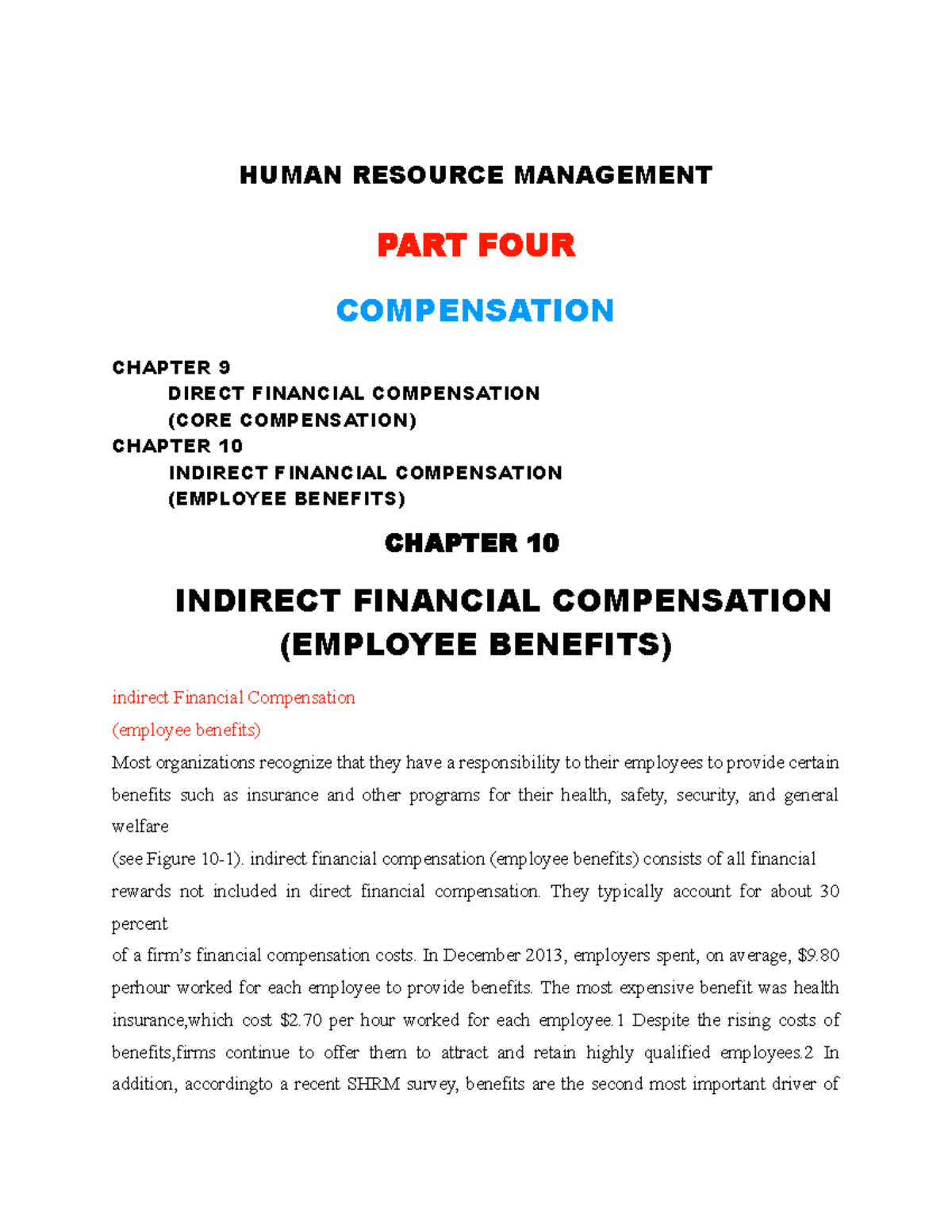 Human Resource Management PART 4 Chapter 10 - HUMAN RESOURCE MANAGEMENT ...