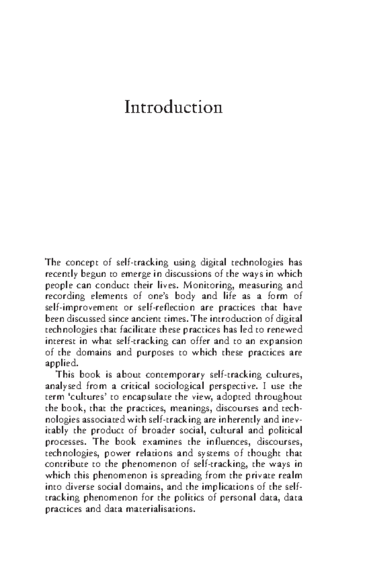 The Quantified Self A Sociology of Self - The concept of self-tracking ...