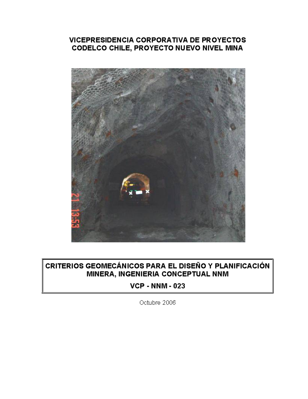 Guias de Diseno Panel Caving - CODELCO CHILE, PROYECTO NUEVO NIVEL MINA ...