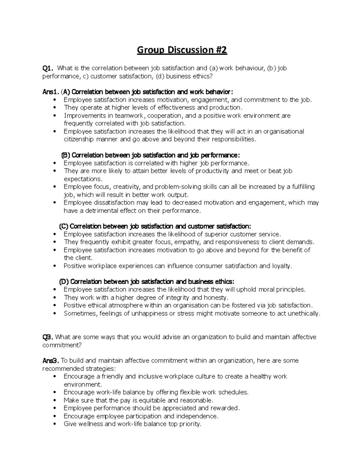 Group Discussion 2 - Group Discussion Q1. What is the correlation ...