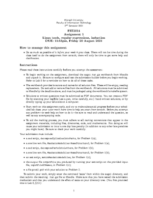 FIT2014 2020 Mock EExam soln - Faculty of Information Technology Monash University FIT2014 ...