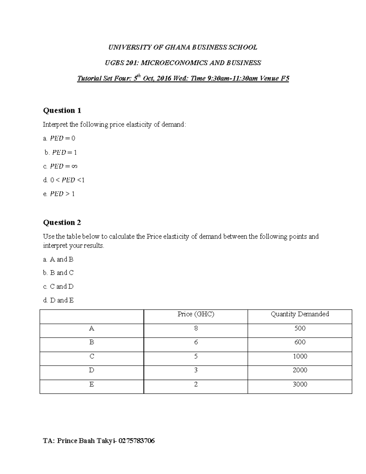 Inquisitive TO Study - Econs tutorial set - TA: Prince Baah Takyi ...