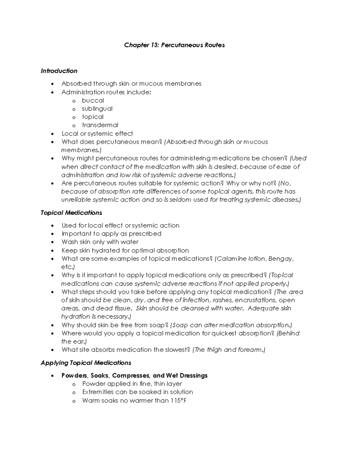 Chapter 13 Percutaneous Routes - Chapter 13: Percutaneous Routes ...