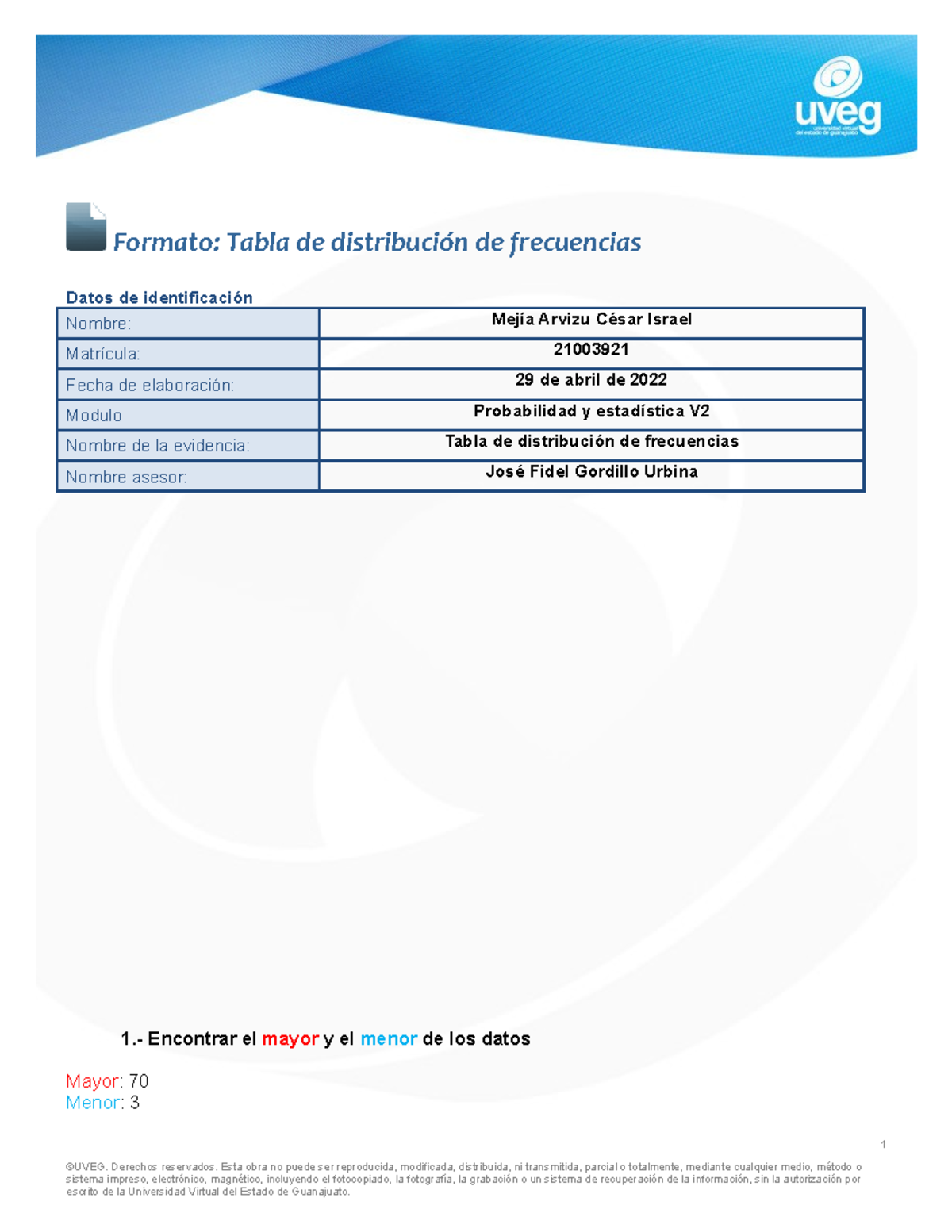 Mejia César tabla - actividad calificacion de 90 - Formato: Tabla de ...