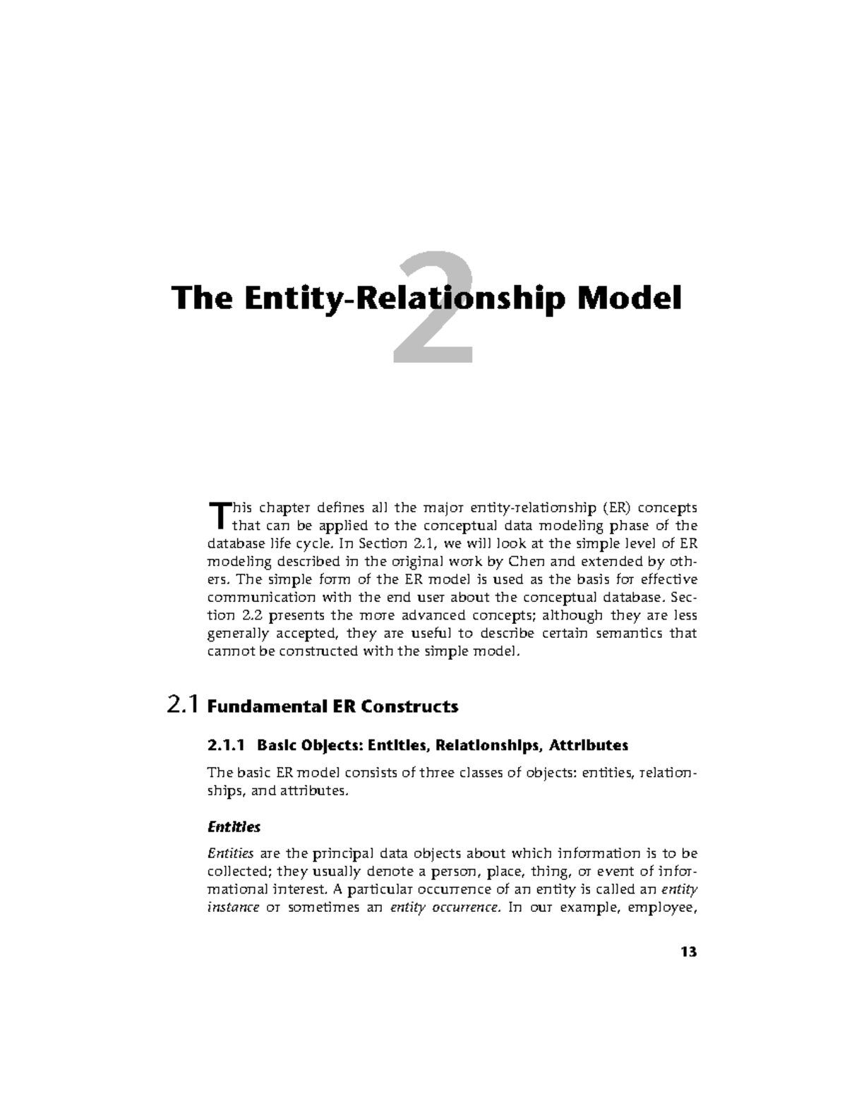 Capitulo 2 - resumen del libro - ####### 13 2 The Entity-Relationship Model his chapter defines ...