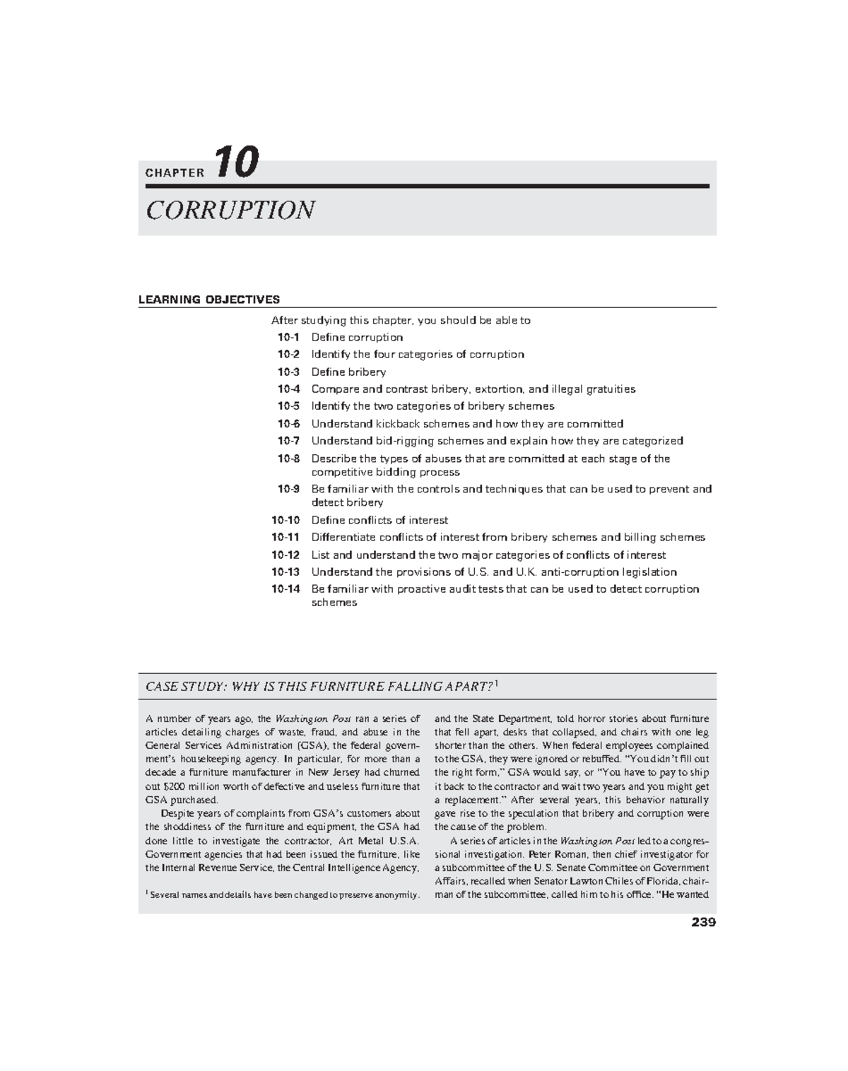 Ch 10 fraud - ch 10 - C H A P T E R 10 CORRUPTION LEARNING OBJECTIVES After studying this ...