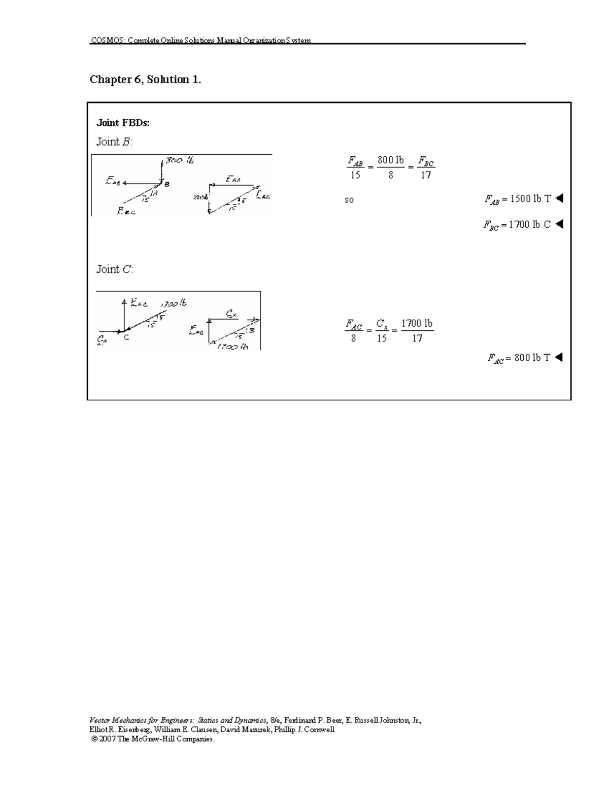 Chapter 06 - Beer, F. Statics and Dynamics 8Ed Solution Manual - Vector ...