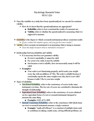 PSYC-220 Notes: Survey Research Design - Psychology Research Notes PSYC ...