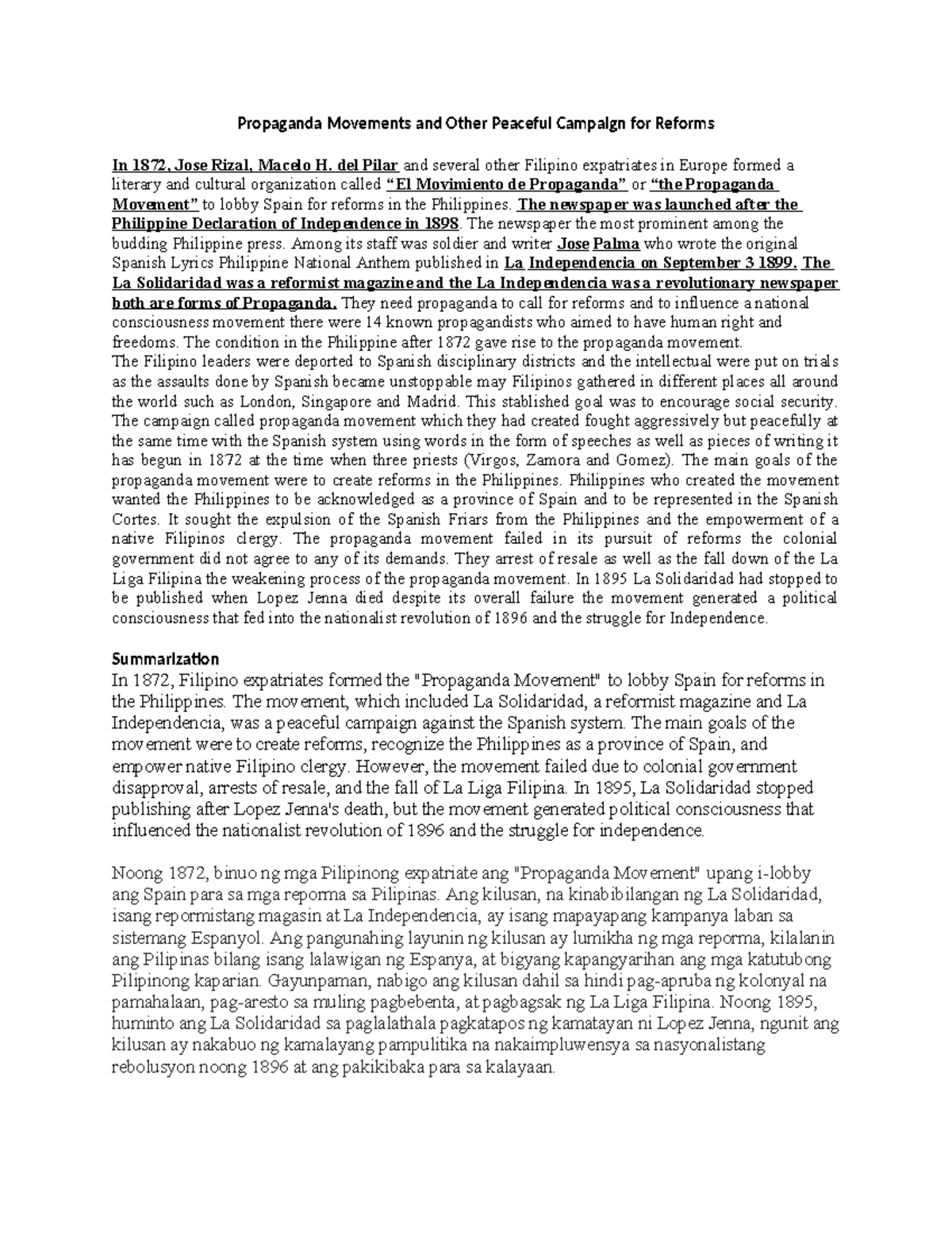 Propaganda123456 - Propaganda Movements and Other Peaceful Campaign for ...