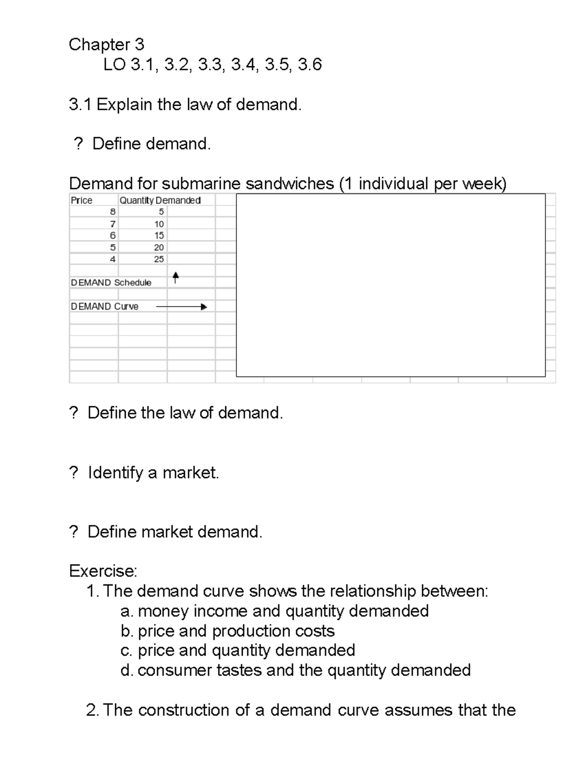 Chapter 3 Notes - Chapter 3 LO 3, 3, 3, 3, 3, 3. 3 Explain the law of ...