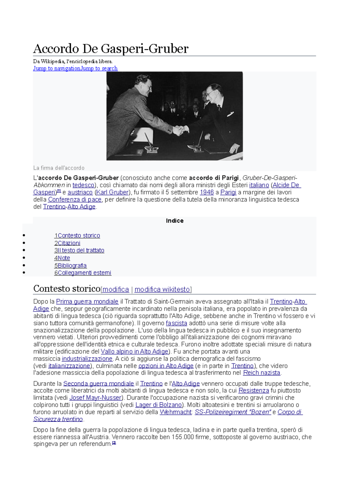 Accordo De Gasperi - storia - Accordo De Gasperi-Gruber Da Wikipedia, l ...