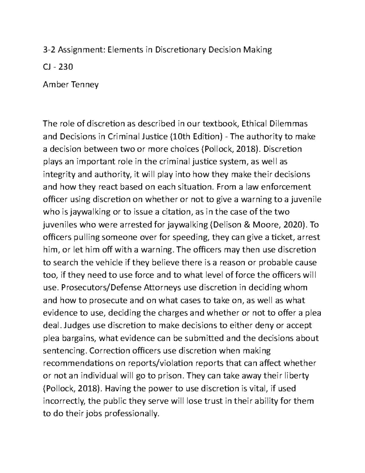 3-2 Assignmen- Elements in Discretionary Decision Making-3 - Discretion ...