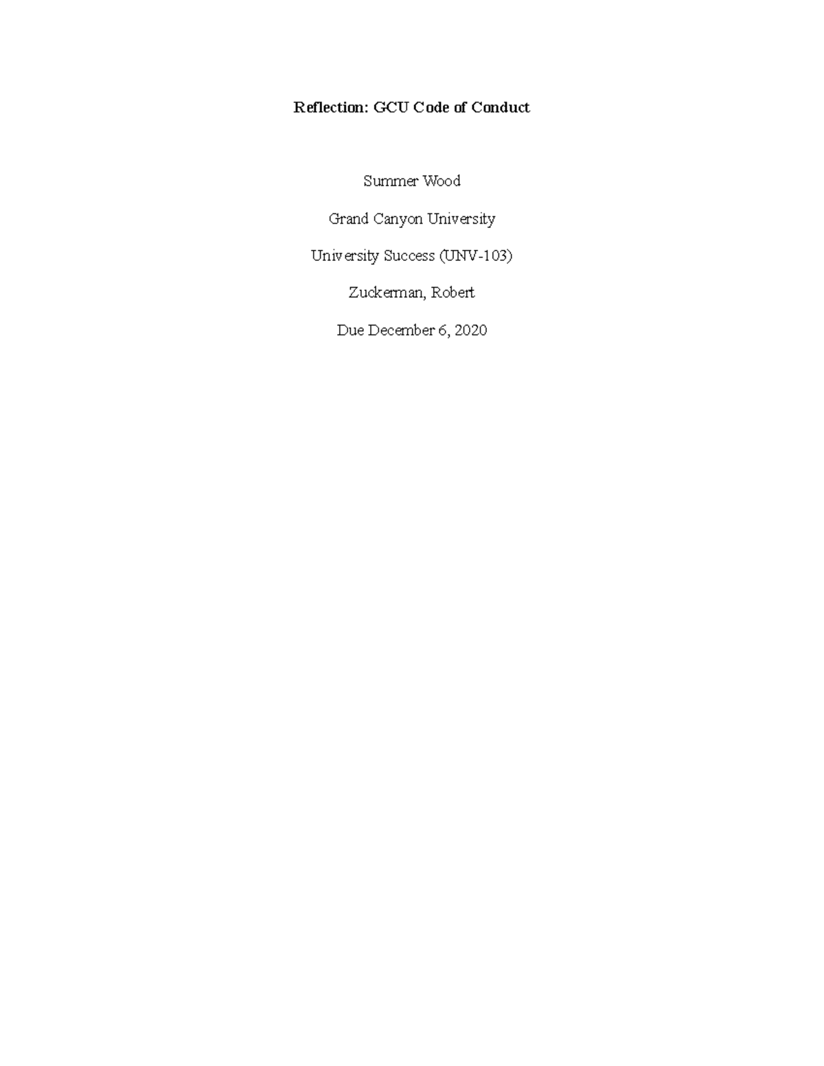 Reflection Gcu Code Of Conduct Reflection Gcu Code Of Conduct Summer Wood Grand Canyon