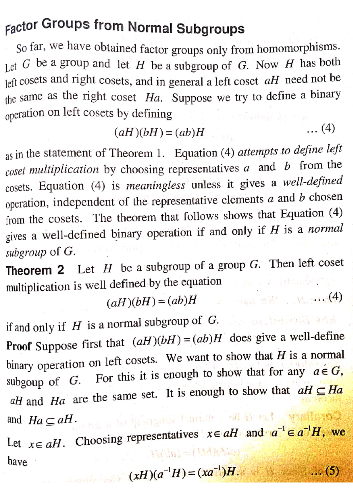 Normal subgroups - Abstract algebra notes - BSC Mathematics - Studocu