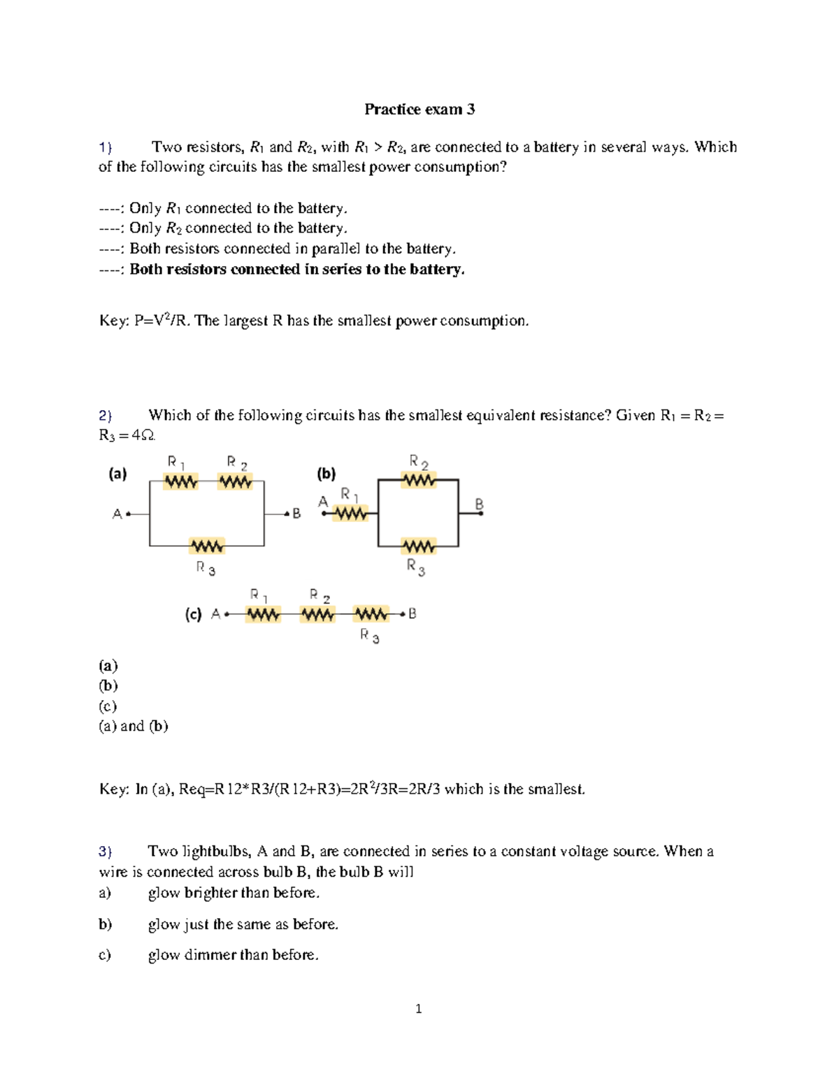 Exam 3 - practice solution - PHYS 1112 - UGA - Studocu