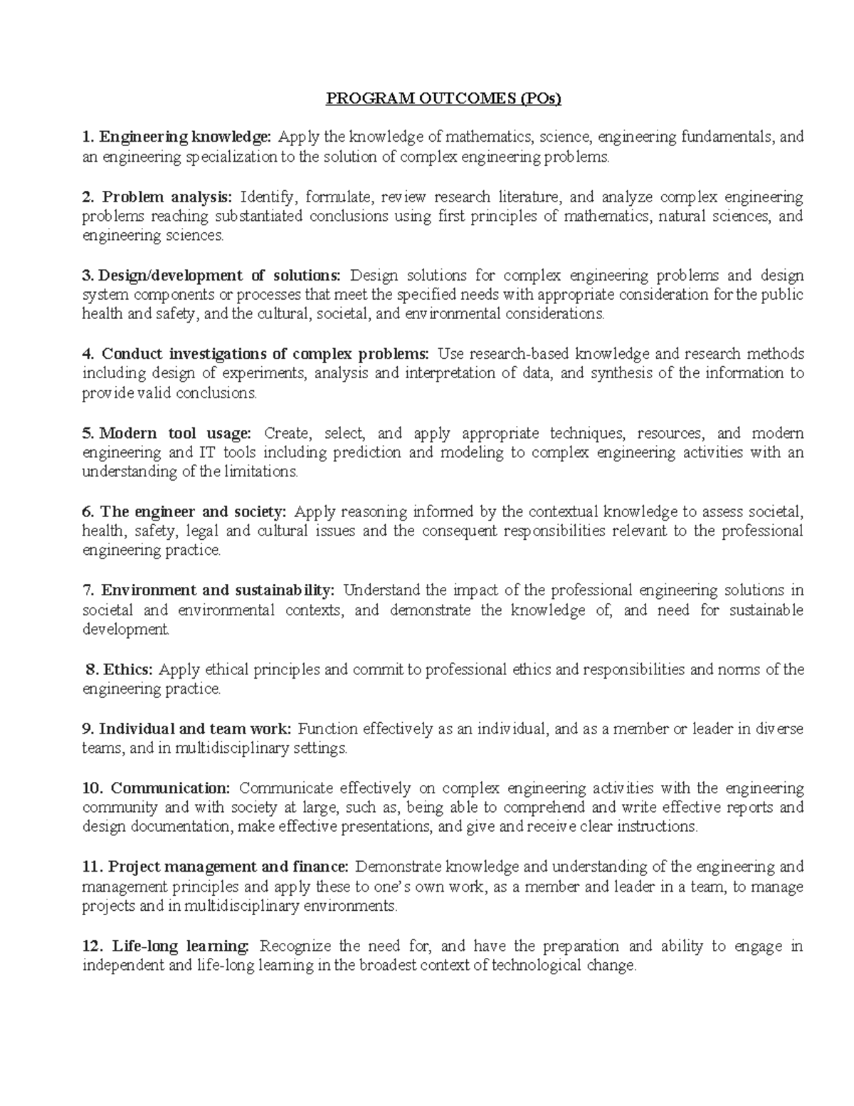 CNS LAB - PROGRAM OUTCOMES (POs) Engineering knowledge: Apply the ...