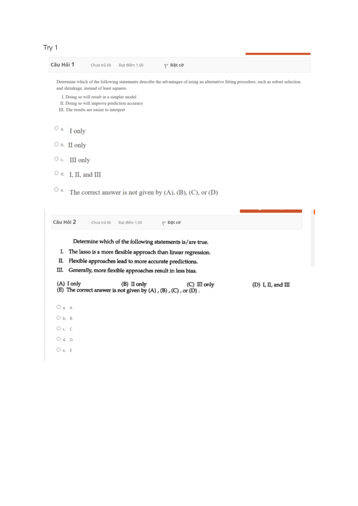 Test SRM 1 - Lsslksks - Xác suất thống kê - Try Try TRY - Studocu