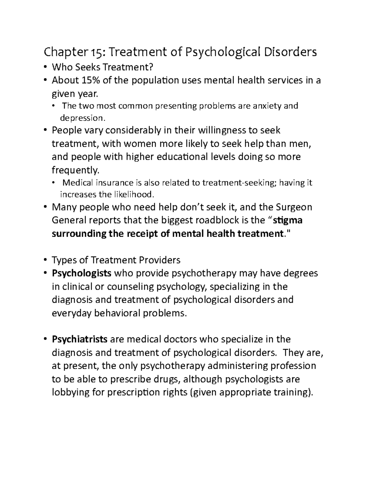 Chapter 15 - Introduction To Psychology Class notes - Chapter 15 ...
