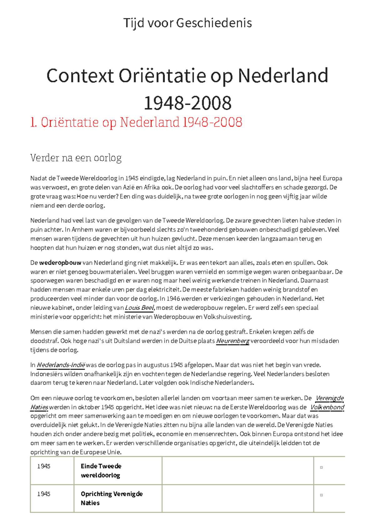 Tijd voor Geschiedenis Context Oriëntatie op Nederland 1948-2008 ...