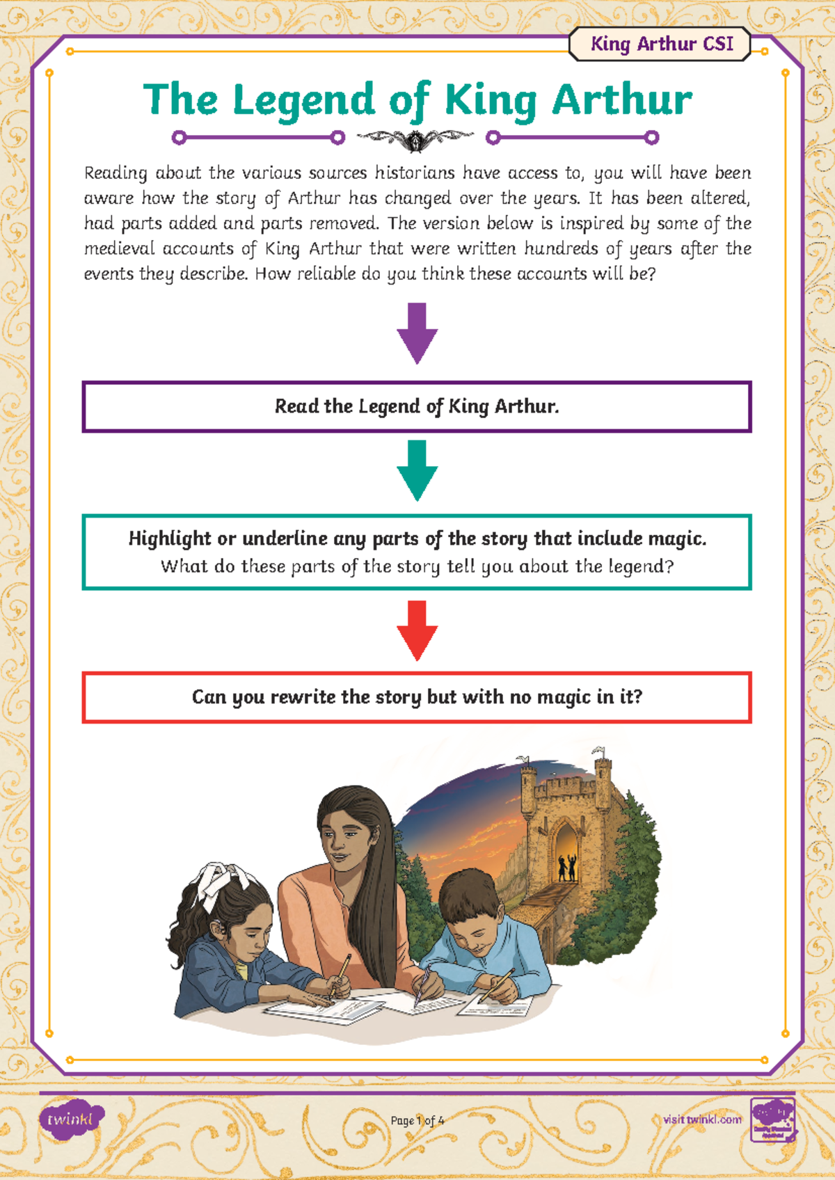 5. The Legend of King Arthur - Reading about the various sources ...