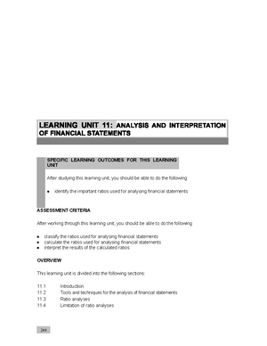 Learning unit 3 - Cost accounting system - ....... MAC1501/ 31 LEARNING ...