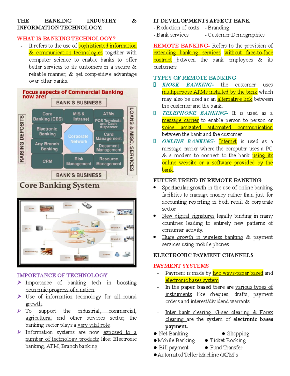 PRE LIM TECH IN BNKG - REVIEWER FOR PRE-LIM EXAMS - THE BANKING ...