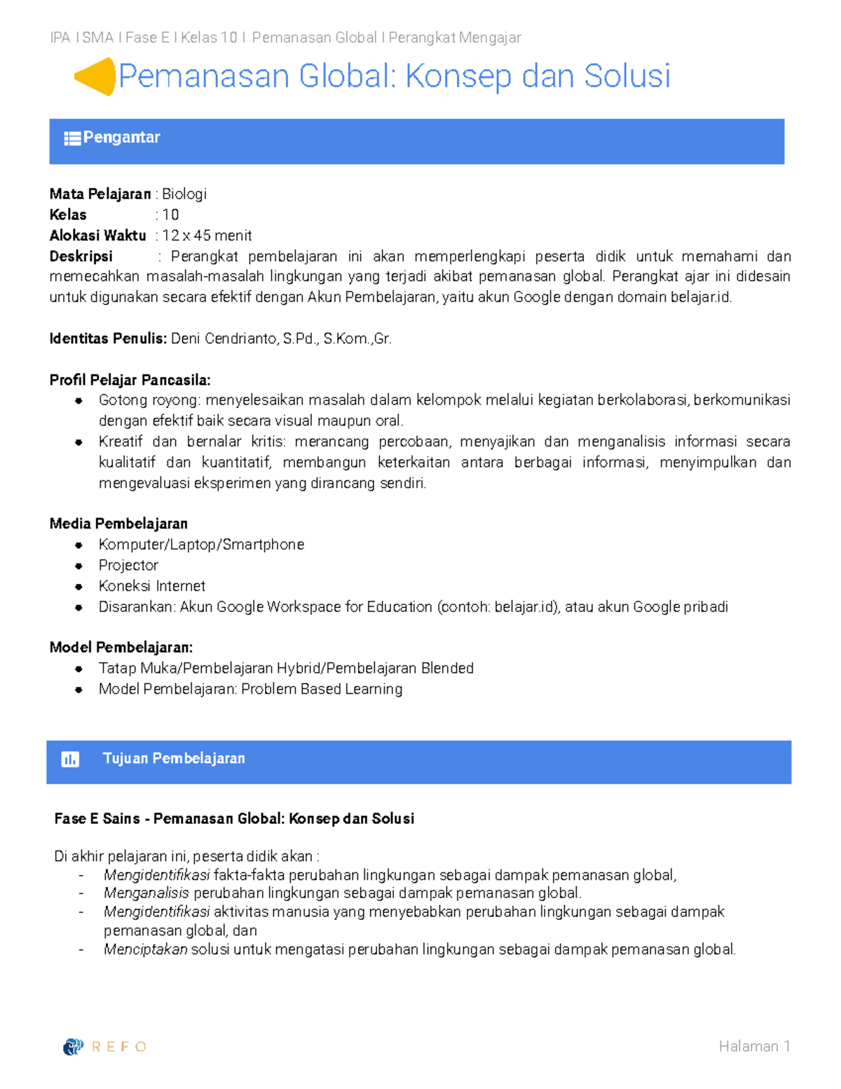 IPA 10 Pemanasan Global - Pemanasan Global: Konsep dan Solusi Pengantar Mata Pelajaran : Biologi ...