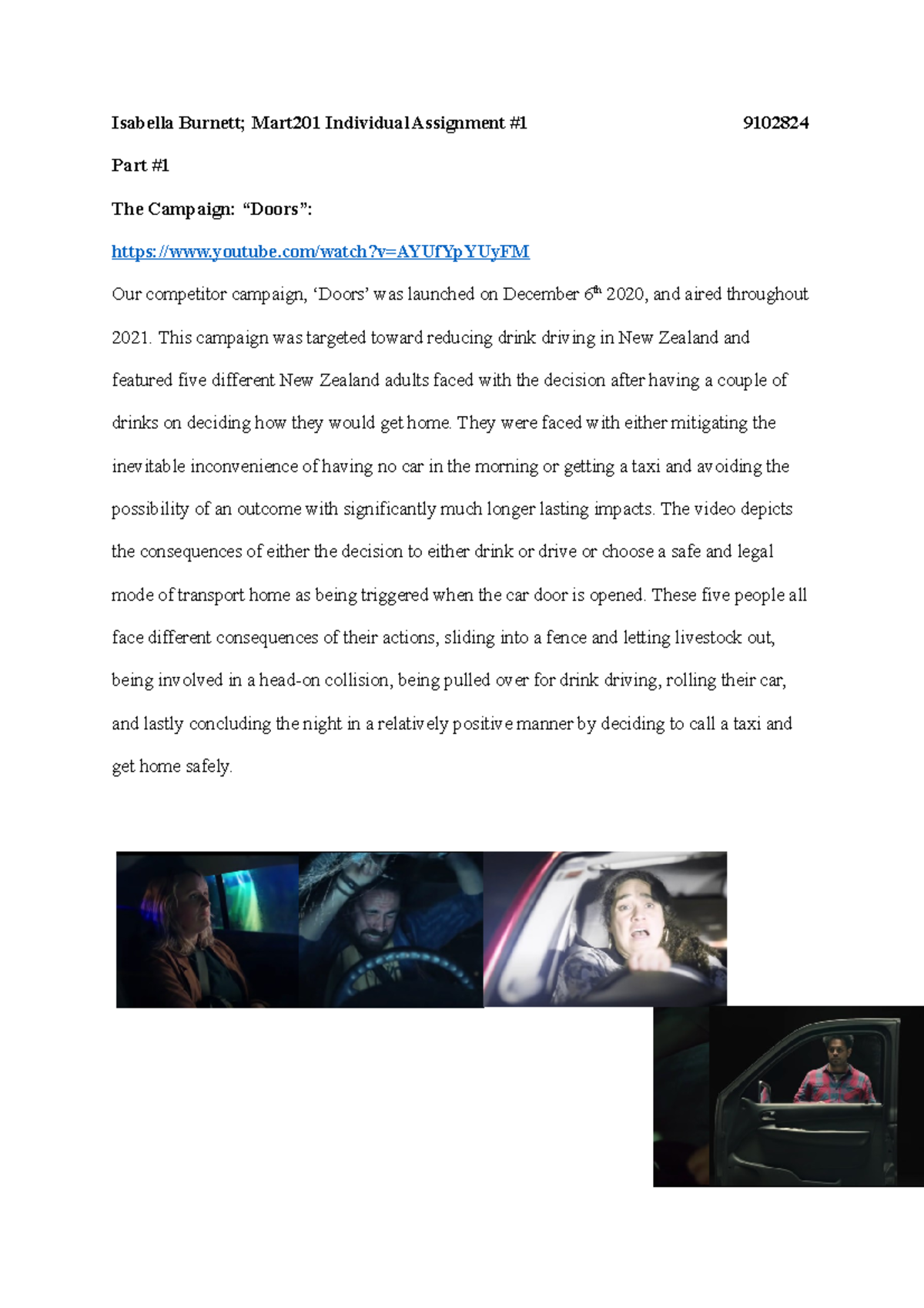 Assignment #1 - Weeks 1-4 - Isabella Burnett; Mart201 Individual ...