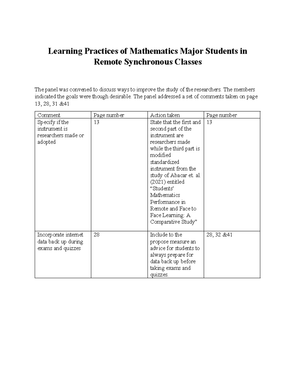 Comments - Learning Practices of Mathematics Major Students in Remote Synchronous Classes The ...