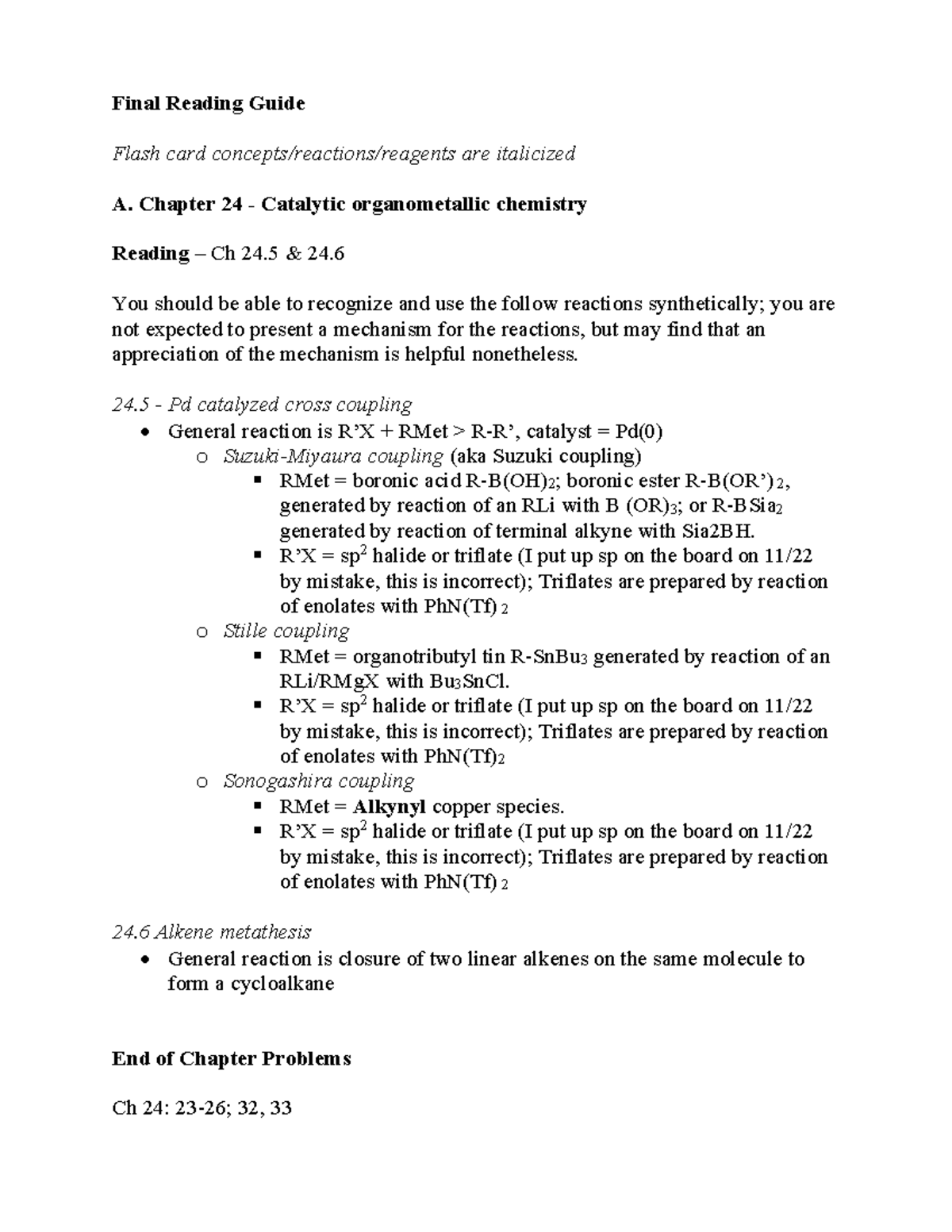 Final Reading Guide - Final Reading Guide Flash card concepts/reactions ...