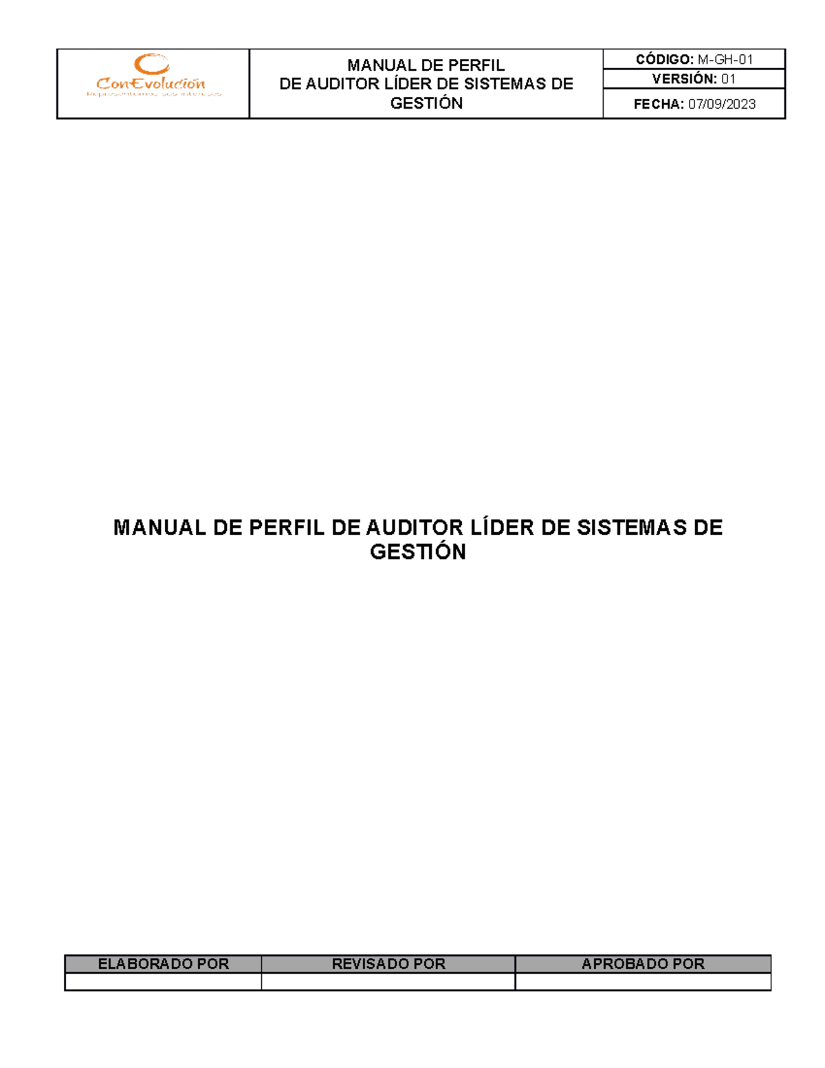 Manual DE Perfil DE Auditor - MANUAL DE PERFIL DE AUDITOR LÍDER DE ...