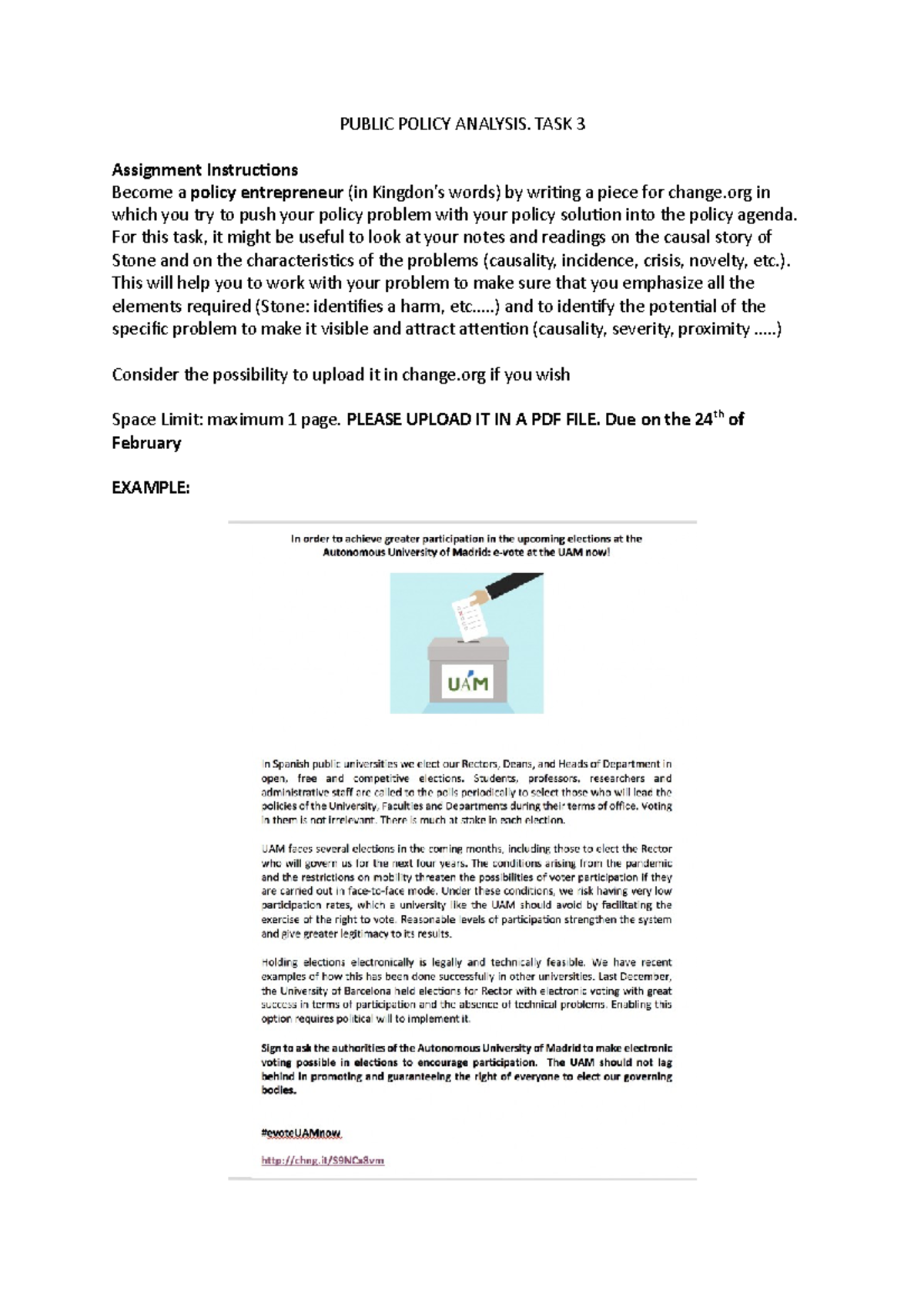 Week 3 task template - Completed assignment on the Agenda-setting stage ...