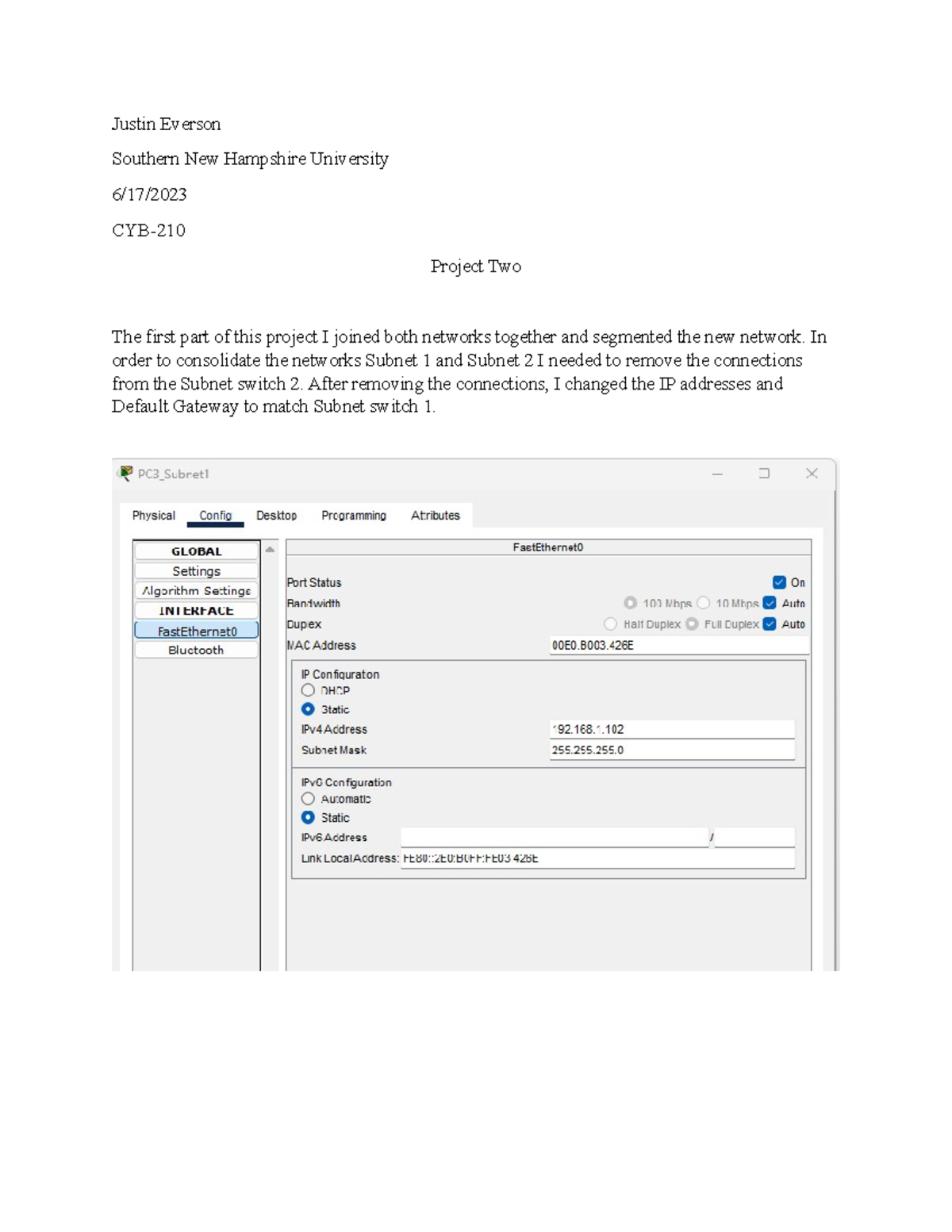 CYB 210 Project Two Justin Everson - Justin Everson Southern New ...
