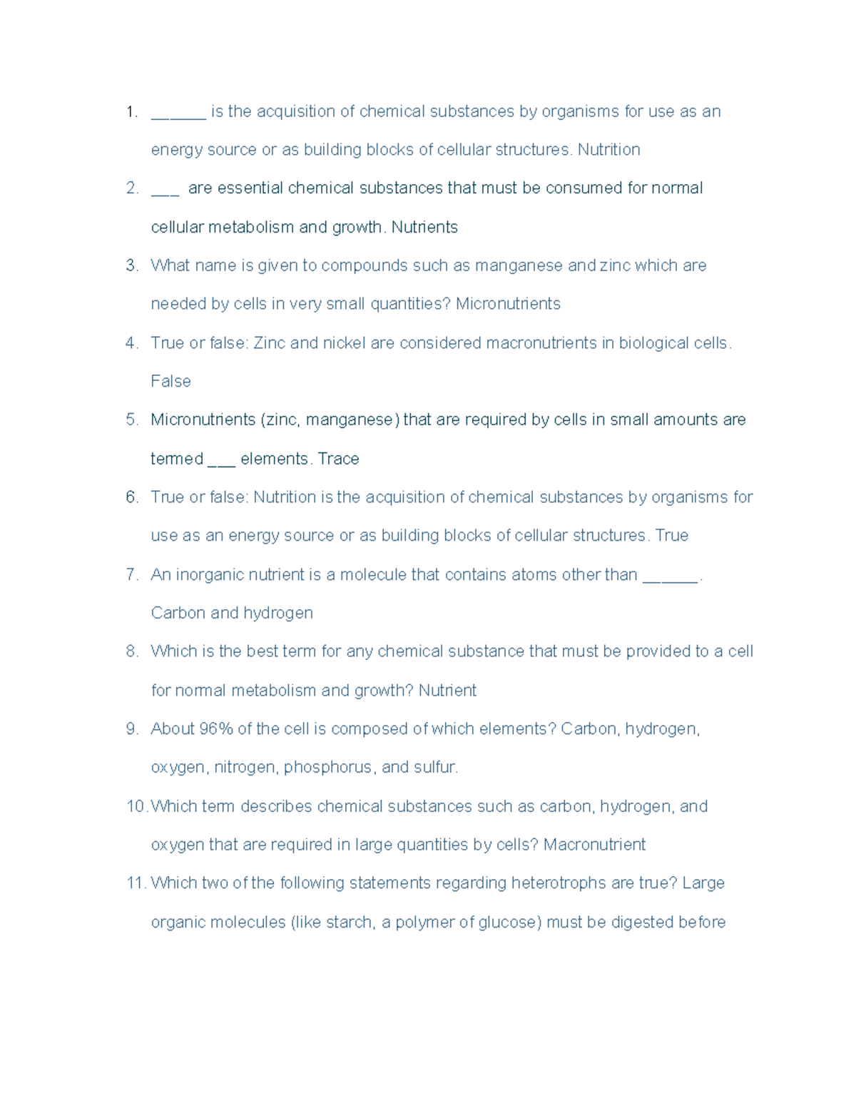 MB ch 7 - MASTERING ASSIGNMENT - ______ is the acquisition of chemical ...
