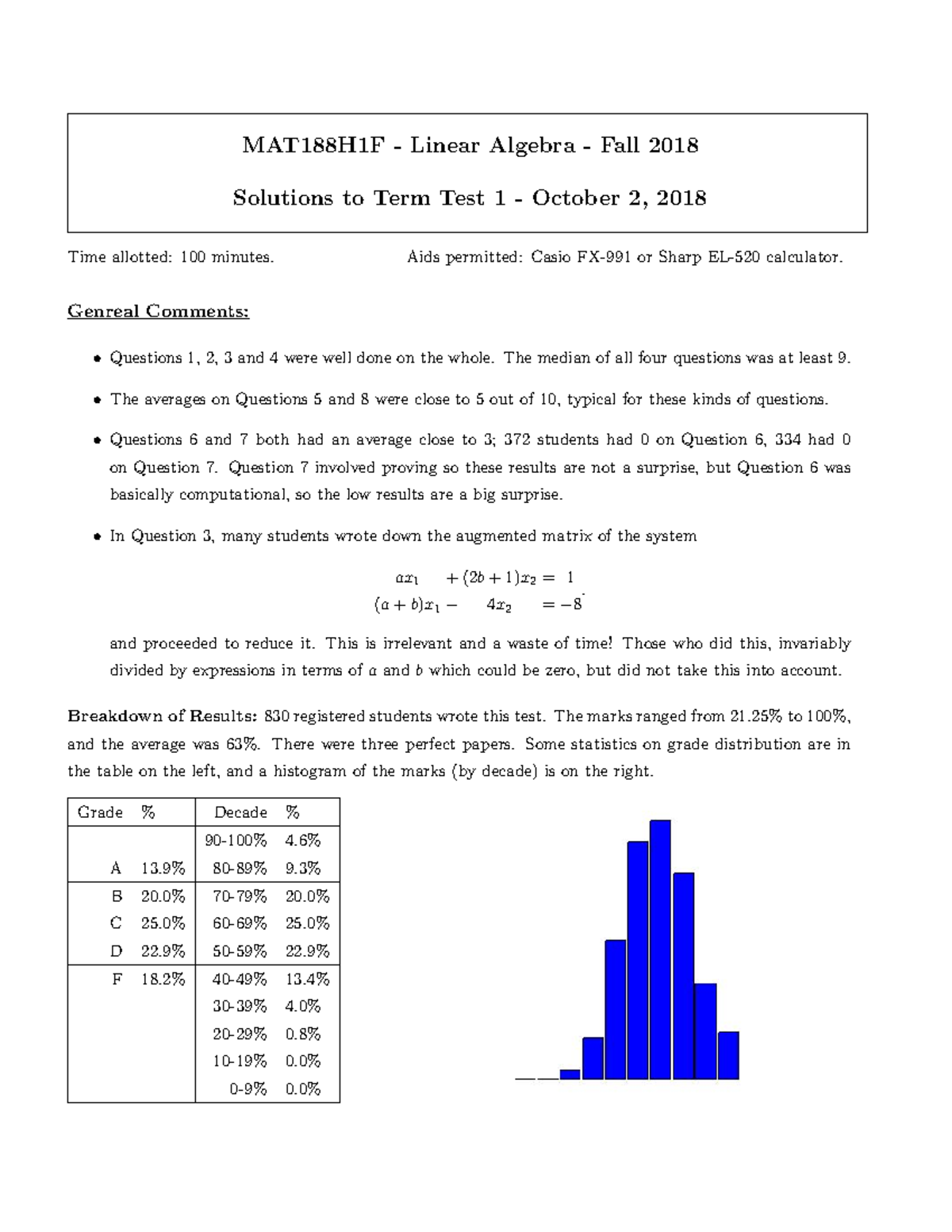 Extra Questions and Answers - MAT188H1F - Linear Algebra - Fall 2018 ...